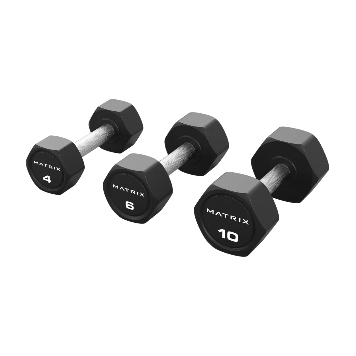 Matrix Urethane Hex Plus 5-50lb Dumbbell Set – The Fitness Connection